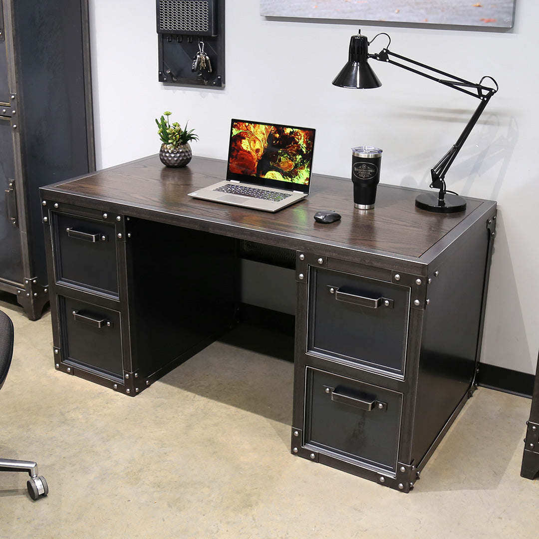 Industrial Furniture Desk Table Industrial Welded Box Steel Desk With