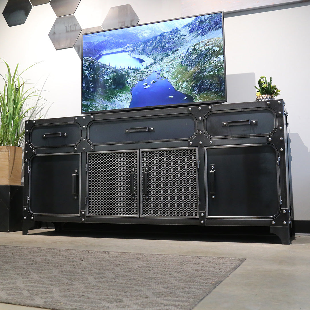 Steel FreightBar with Drawers – Modern Industrial Furniture