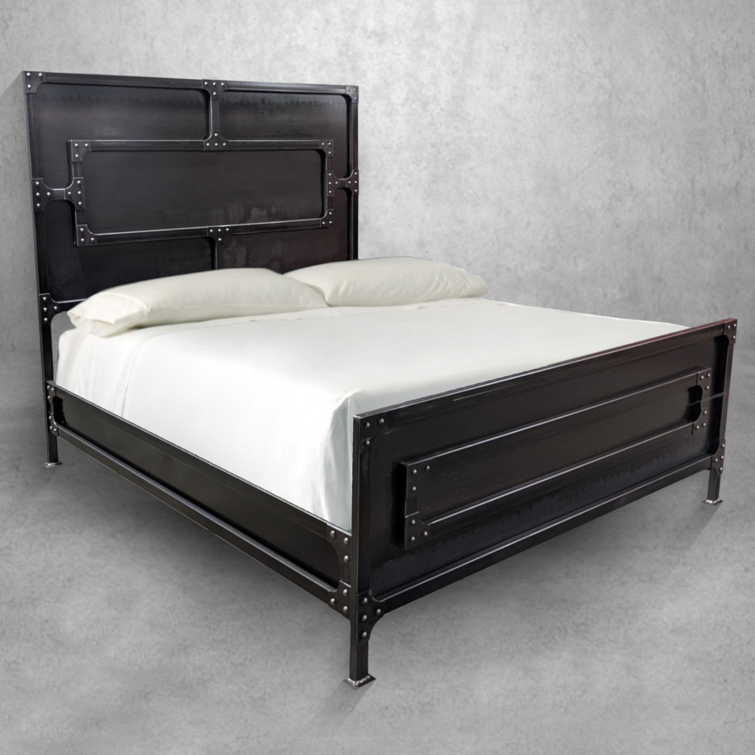 GrandView Steel Bed (tall version) – Modern Industrial Furniture